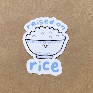 Raised on Rice | I Love Rice | Asian American | AAPI | Cute | Funny ...