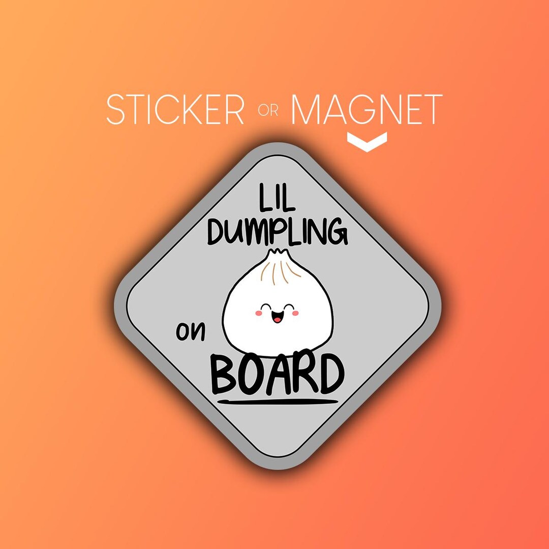 Lil Dumpling on Board | Dim Sum | Food | Bumper Sticker | Baby Shower ...