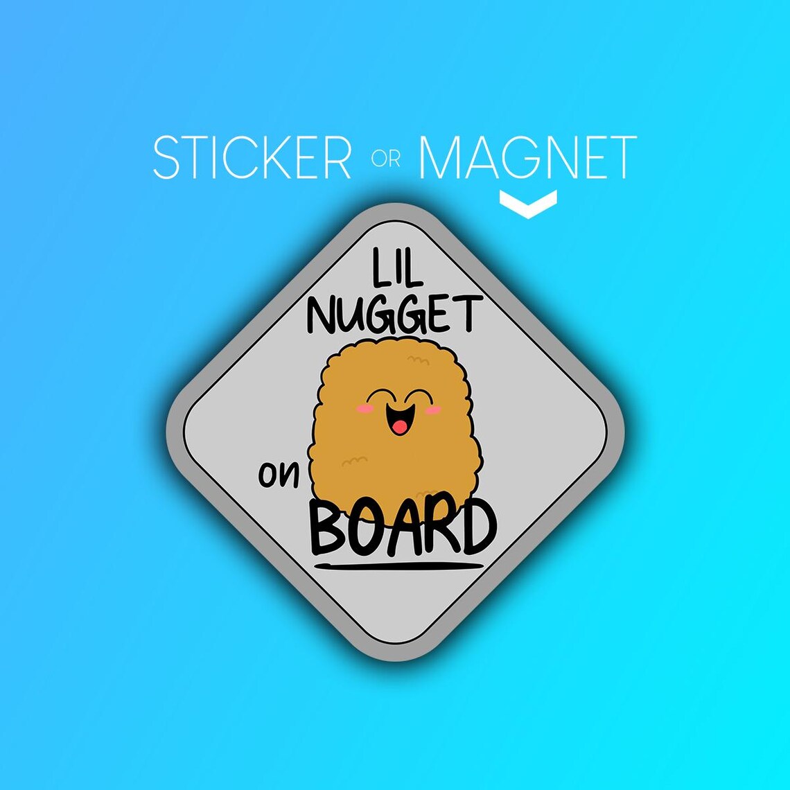 Lil Nugget on Board | Chicken | Food | Snack | Bumper Sticker | Baby ...