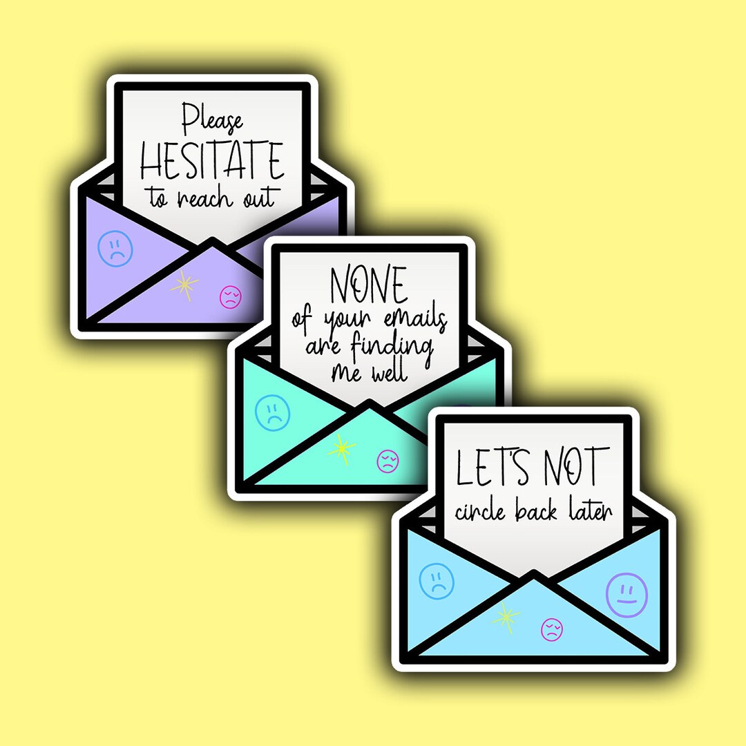 Funny Email Sticker Bundle | Work Humor Decals - Etsy