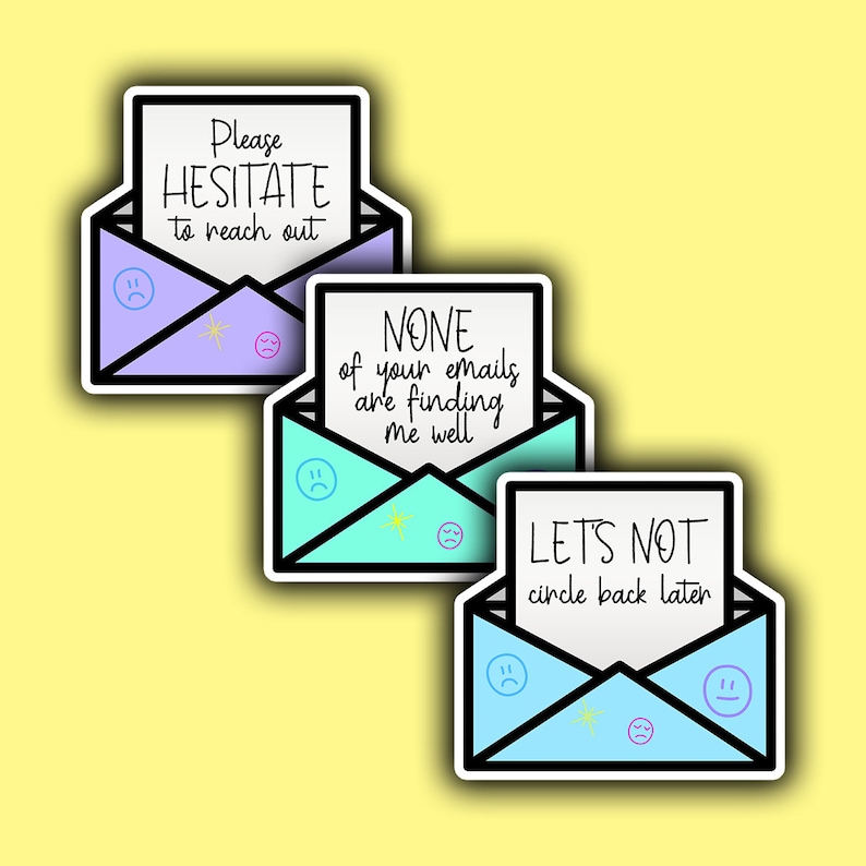 Funny Email Sticker Bundle | Work Humor Decals - Etsy