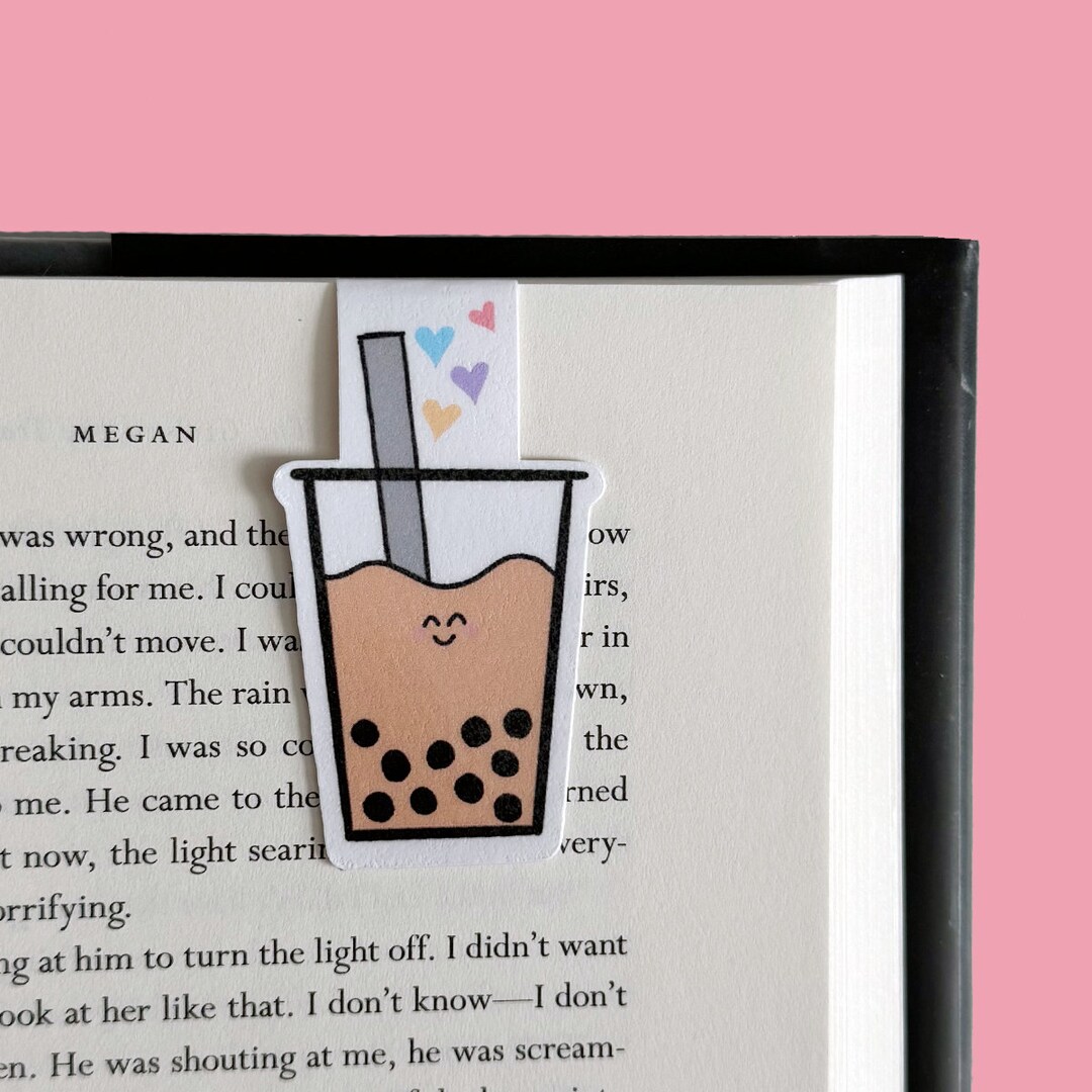 Magnetic Bookmark | Boba Milk Tea | Bubble Tea | Book Lover | Gift ...