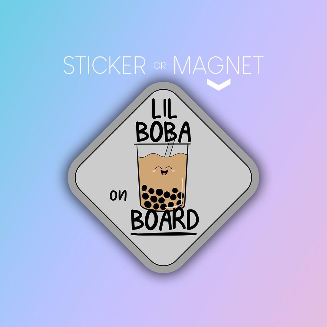 Lil Boba on Board | Bubble Milk Tea | Bumper Sticker | Baby Shower ...
