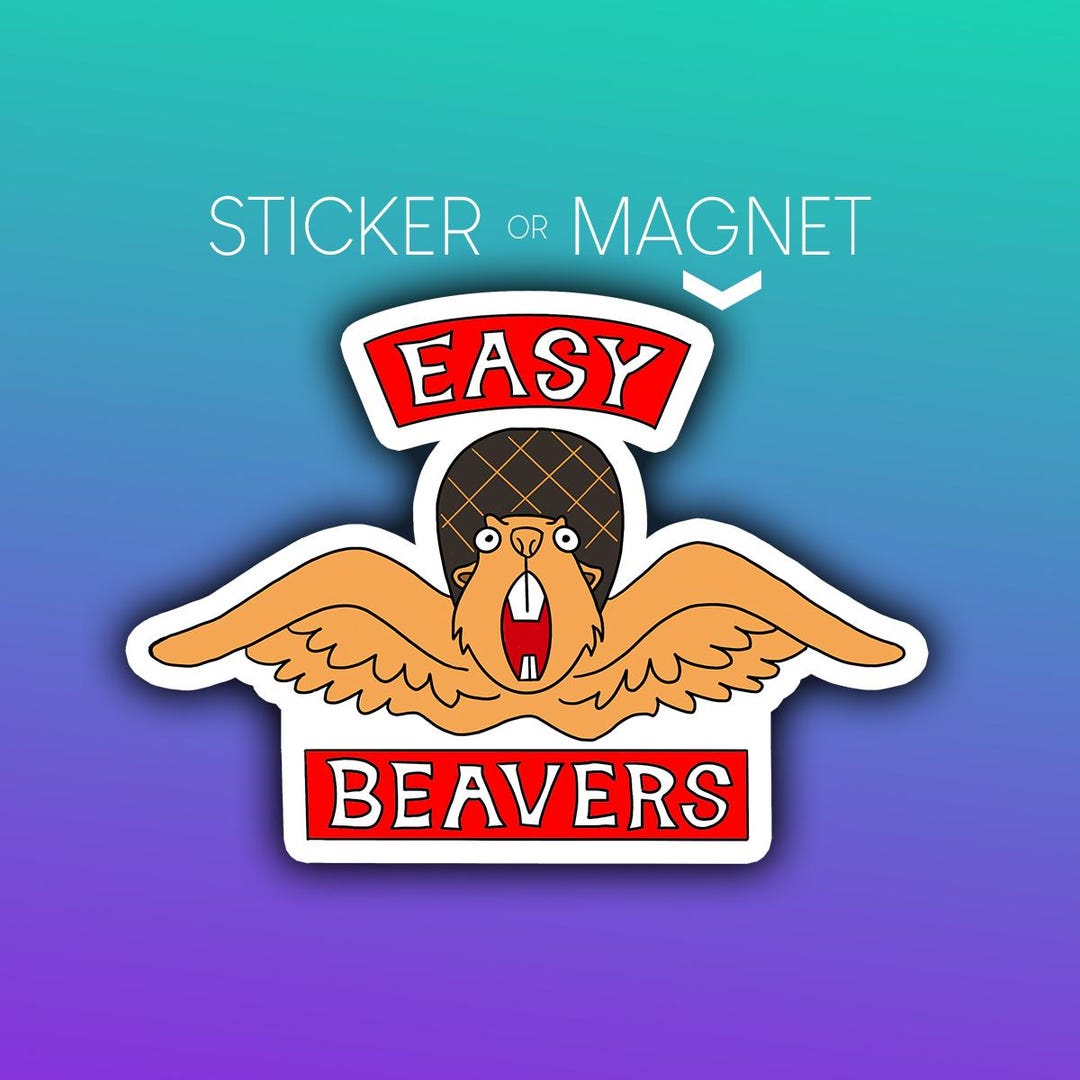 Car Magnet Bumper Sticker Bob's Burgers Easy Beavers Biker Gang Funny ...