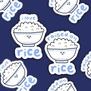 Raised on Rice | I Love Rice | Asian American | AAPI | Cute | Funny ...