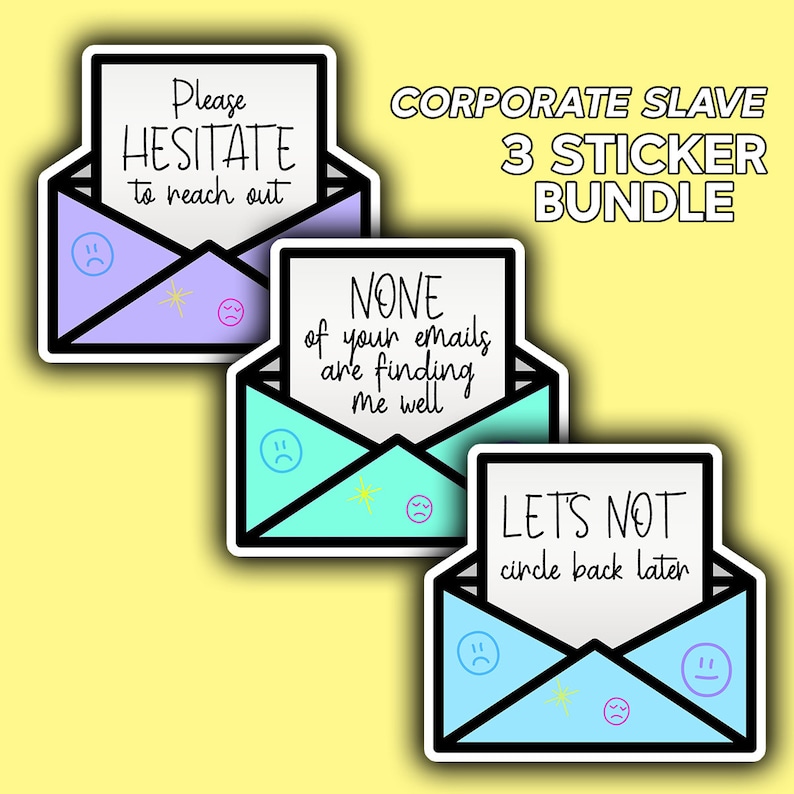 Funny Email Sticker Bundle | Work Humor Decals - Etsy