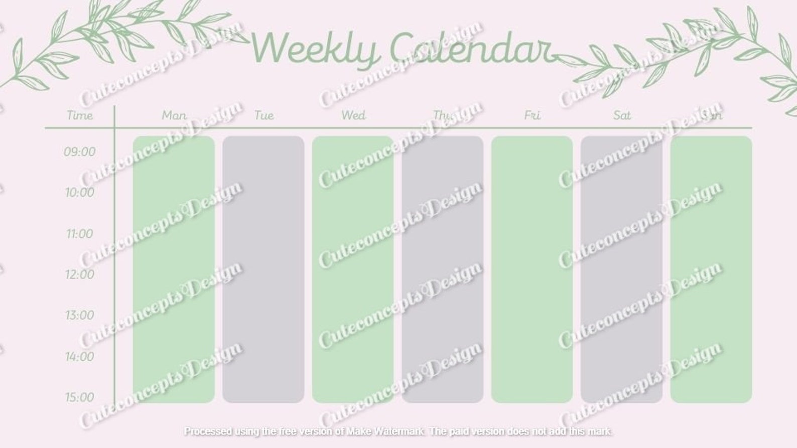 Digital Weekly Calendar Printable, Downloadable - Etsy