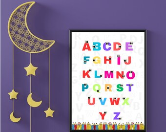 Alphabet Wall Print, Instant Download, Printable Wall Art, ABC Poster ...