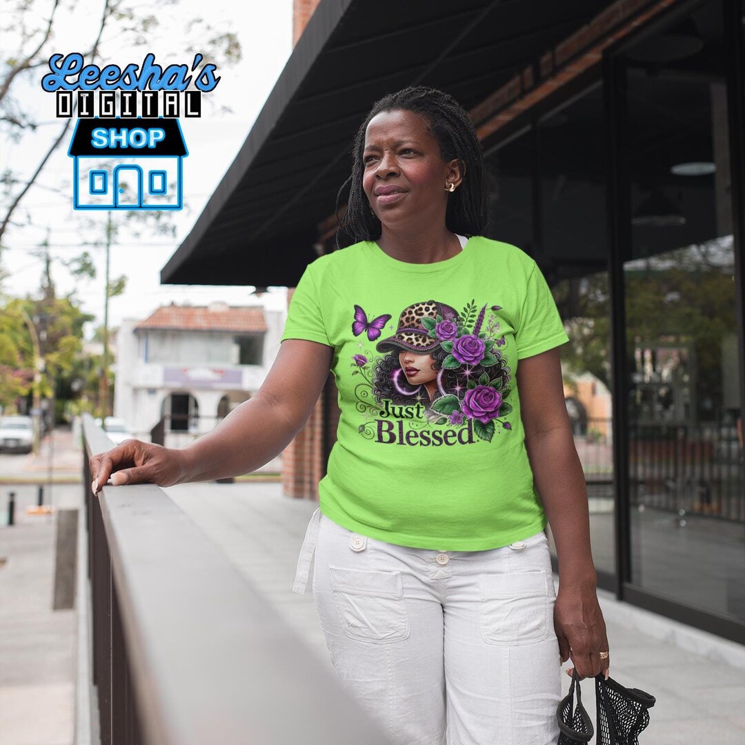 Black Girl Just Blessed PNG Bundle | Purple and Red Roses | Afrocentric ...