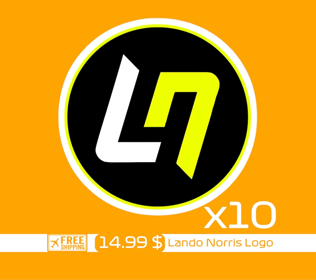 Lando Norris Logo X10 Lando Norris Pack 22 Types Durable and Reusable ...
