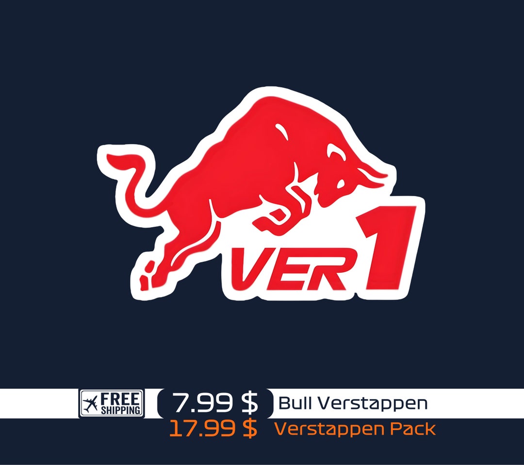 Bull Verstappen Max Verstappen Sticker Pack 23 Types Durable and ...