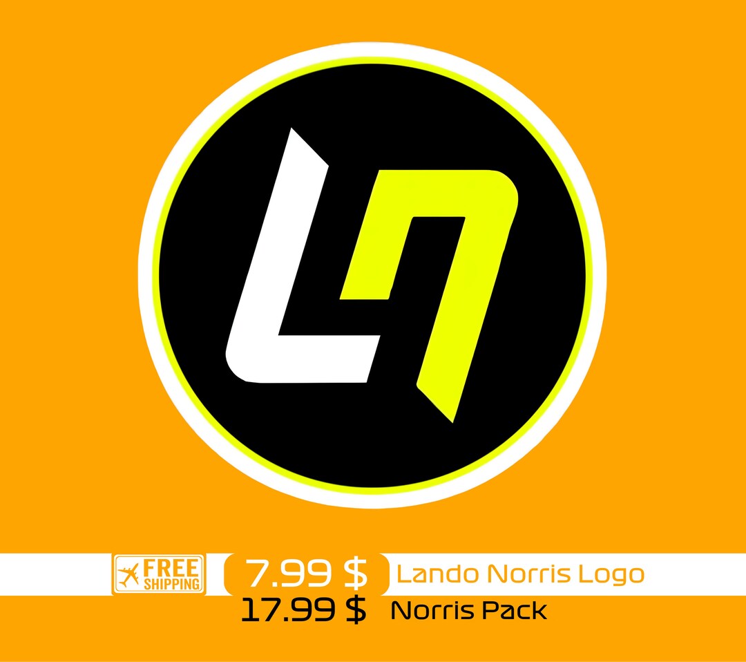 Lando Norris Logo Lando Norris Pack 22 Types Durable and Reusable F1 ...