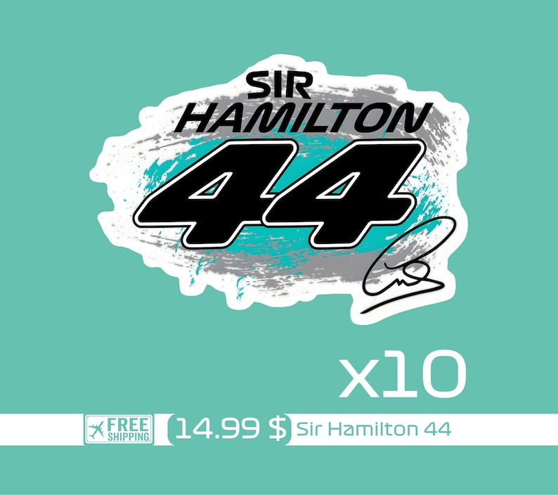 Sir Hamilton 44 X10 Lewis Hamilton Sticker Pack 22 Types Durable and ...