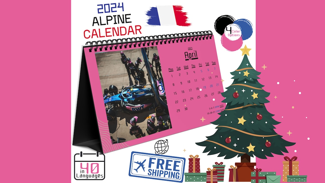 2024 F1 Calendar for Alpine Fans Free Worldwide Shipping Our Calendars ...