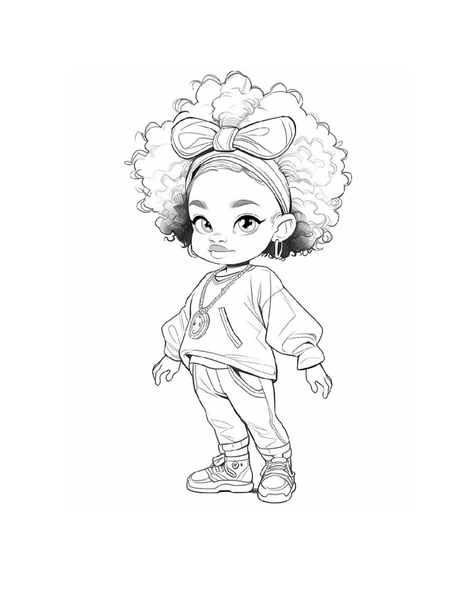 African American Kids Coloring Book - Etsy