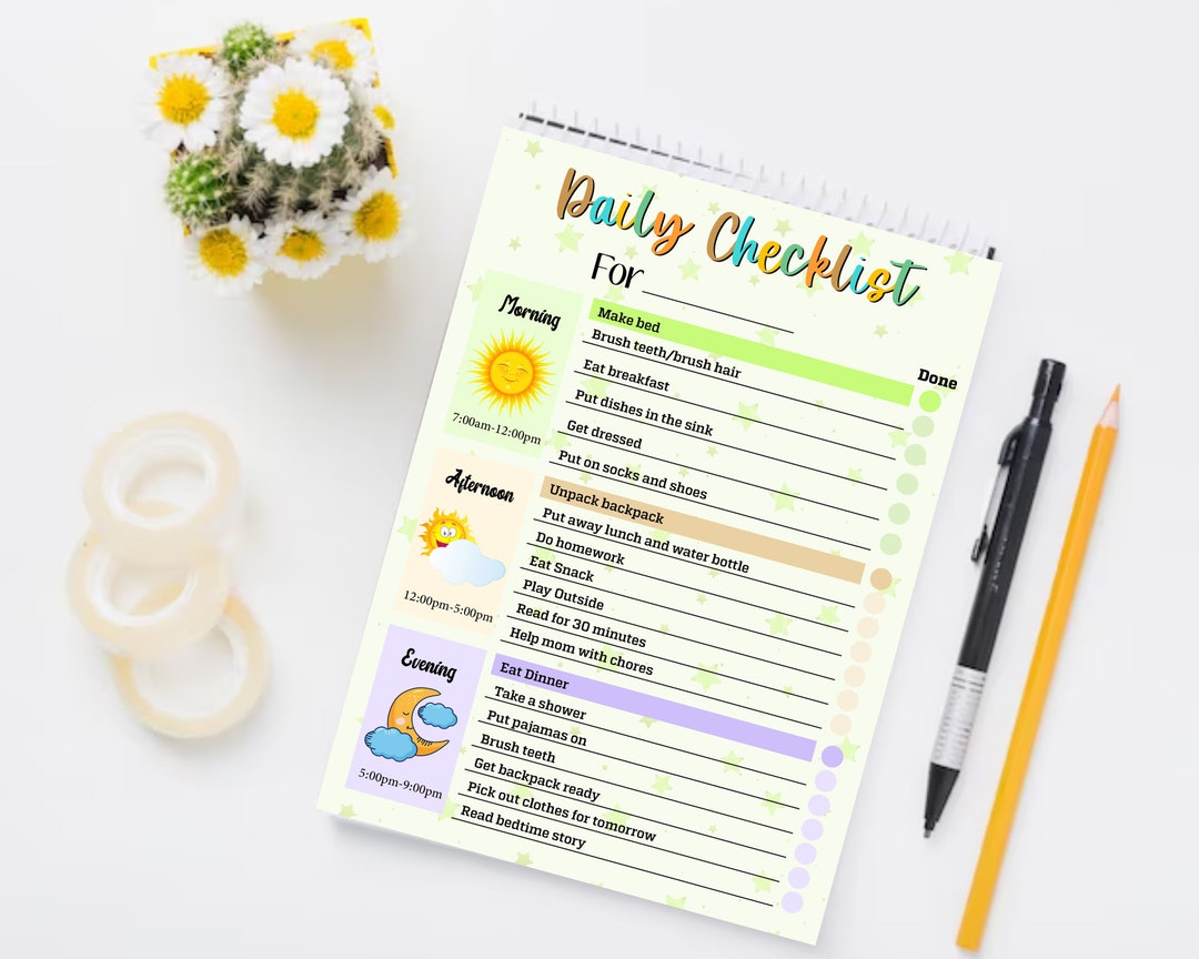 Simplify Your Life With Our Daily Checklist for Kids - Etsy