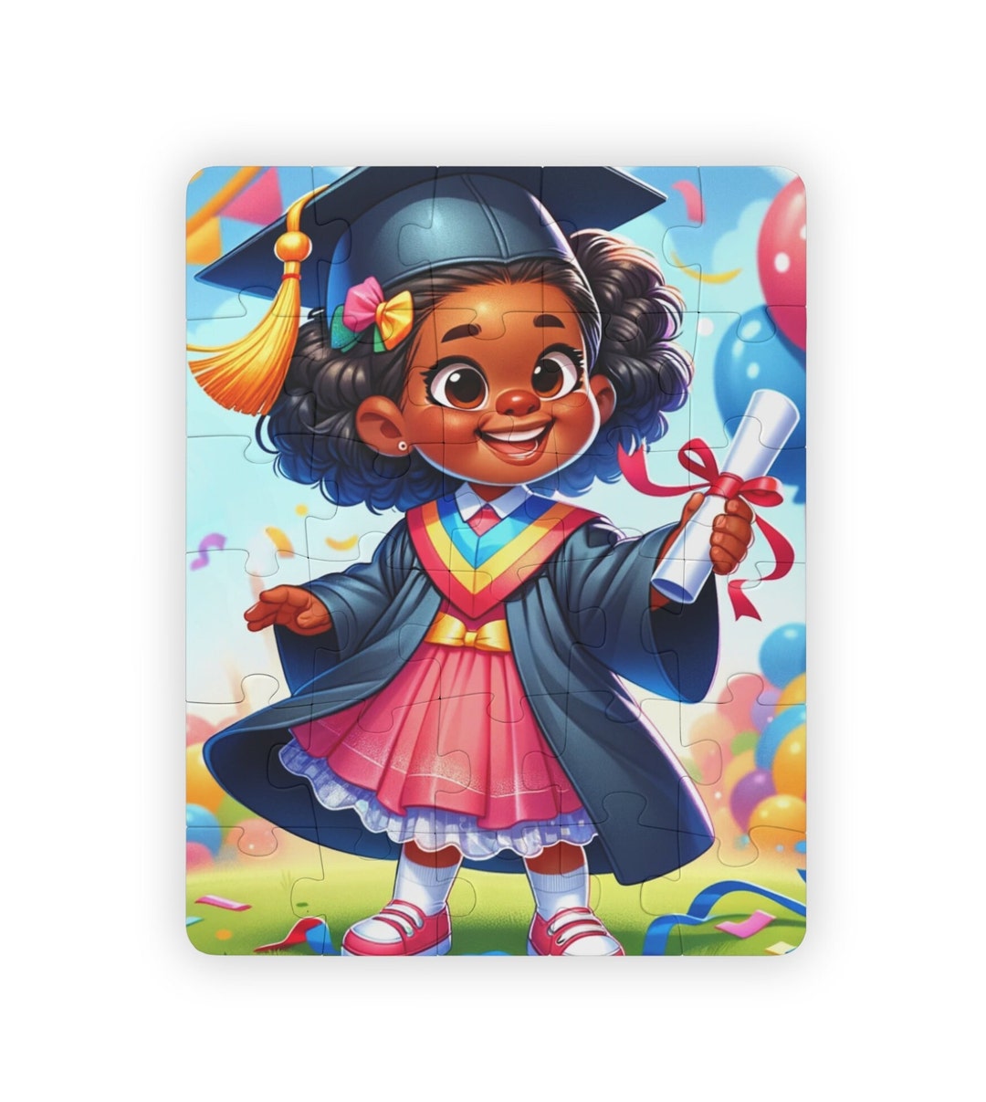 Graduation Puzzle Kids Puzzle African American Black Girl Puzzle ...