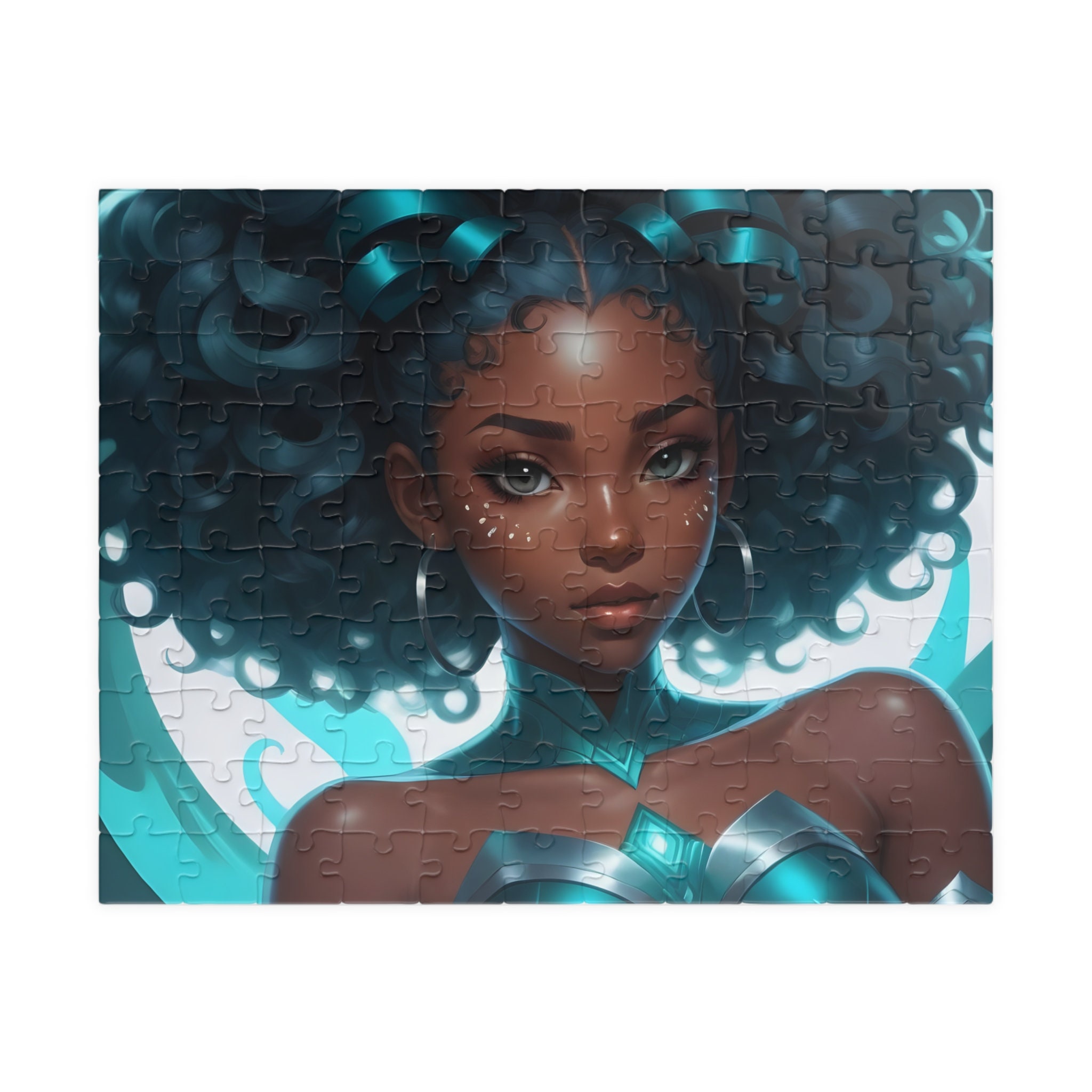 Black Anime Girl Puzzle African American Puzzle Black Woman Puzzle Fun ...