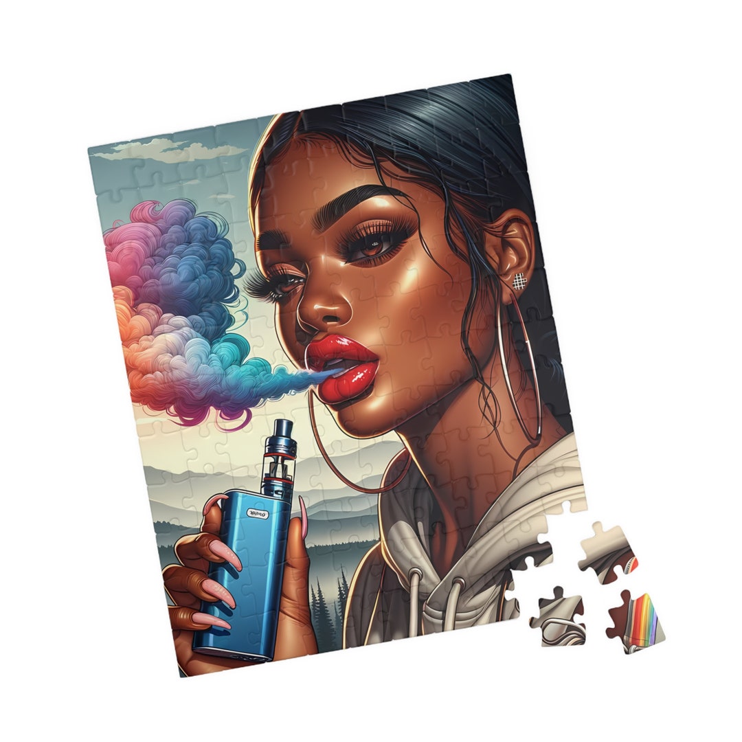 Vape Queen Puzzle African American Puzzle Black Woman Puzzle Weed Gift ...