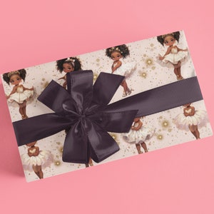 Ballerina Princess Gift Wrap Black Girl Wrapping Paper African American ...