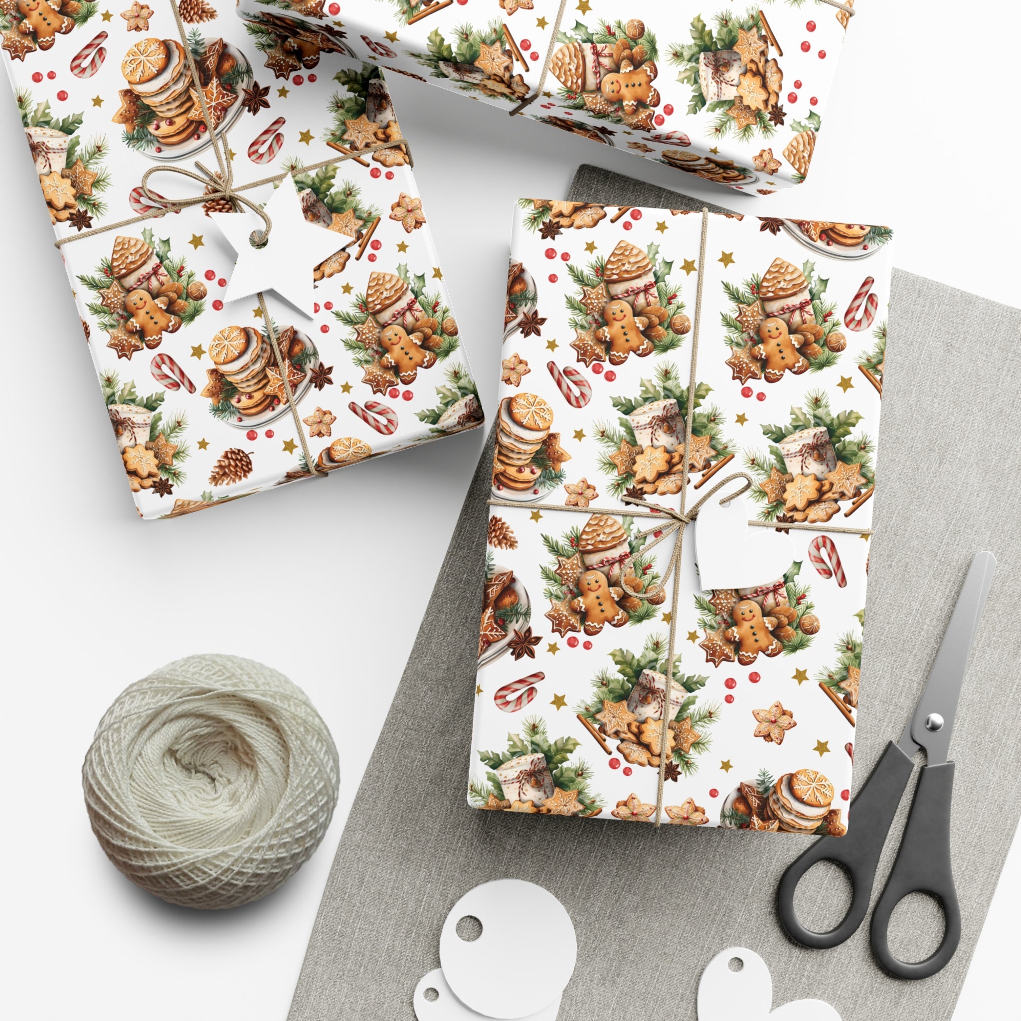 Christmas Cookies Wrapping Paper Cute Wrapping Paper Holiday Wrapping ...