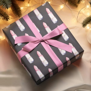 Lipstick Wrapping Paper Makeup Artist Wrapping Paper Makeup Artist Gift ...