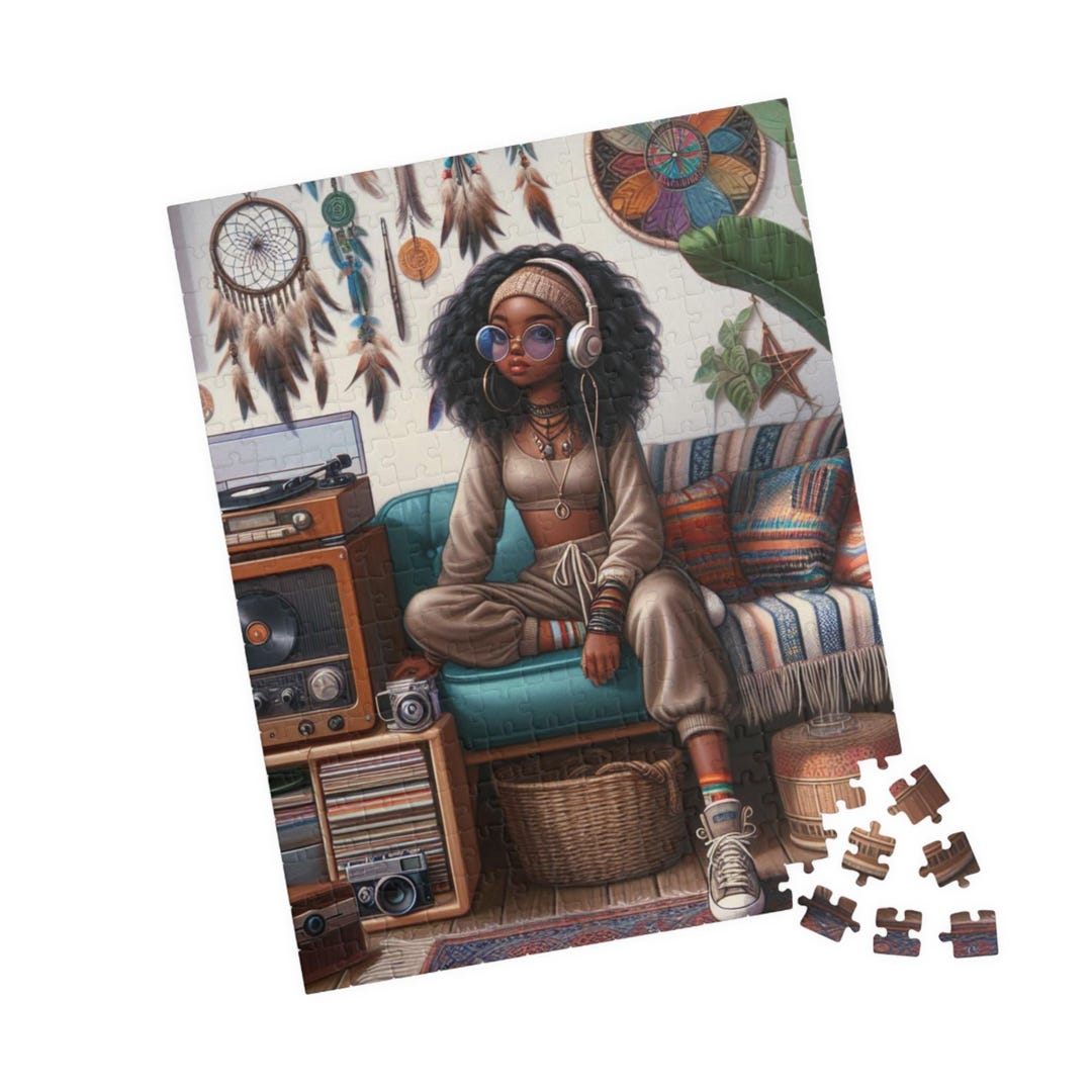 Boho Vibe Puzzle African American Puzzle Black Woman Puzzle Birthday ...