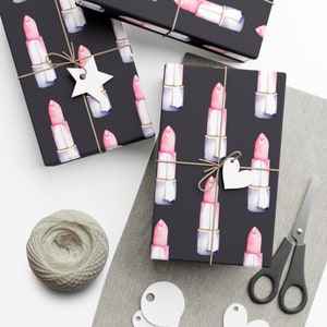 Lipstick Wrapping Paper Makeup Artist Wrapping Paper Makeup Artist Gift ...