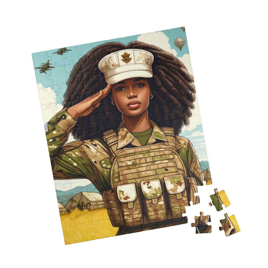The Soldier Puzzle African American Puzzle Black Woman Puzzle Birthday ...
