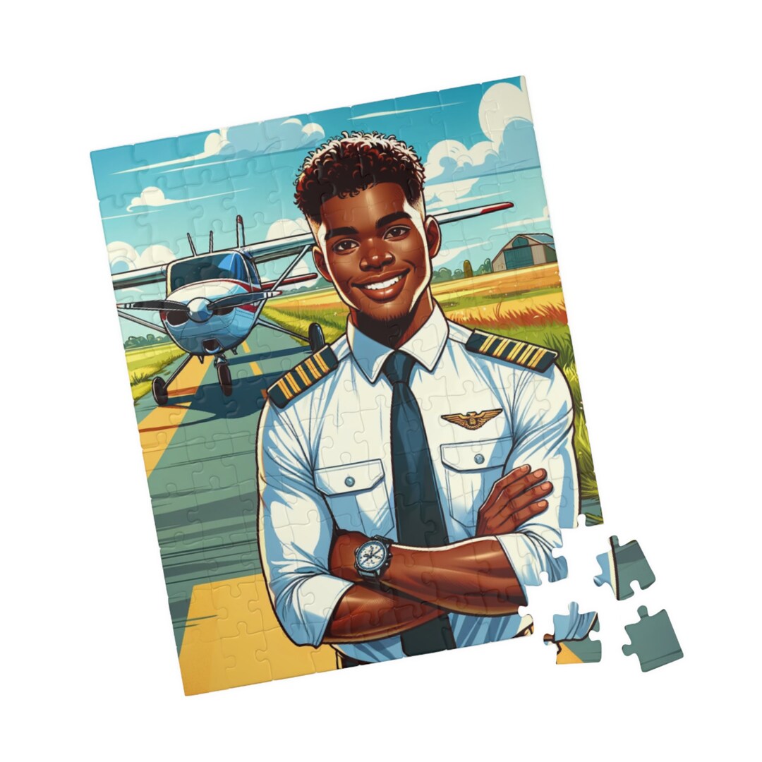 The Pilot Puzzle African American Puzzle Black Man Puzzle Fun Activity ...