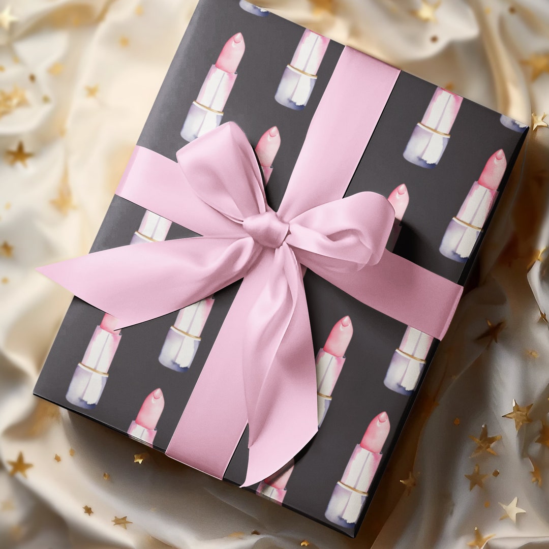 Lipstick Wrapping Paper Makeup Artist Wrapping Paper Makeup Artist Gift ...