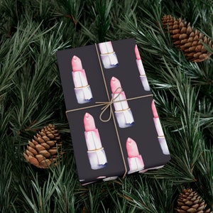 Lipstick Wrapping Paper Makeup Artist Wrapping Paper Makeup Artist Gift ...