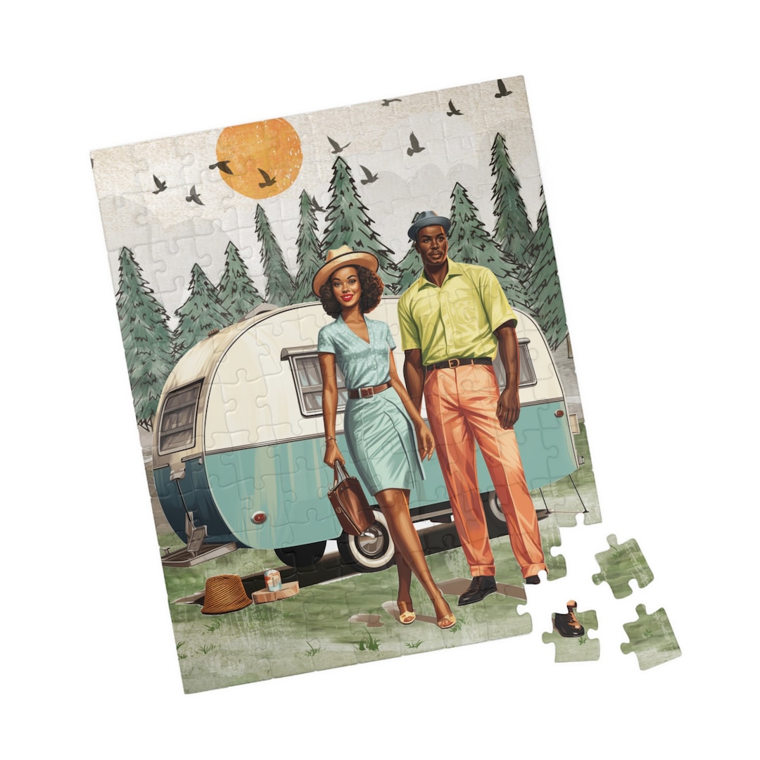 Camping Couple Puzzle African American Puzzle Camping Puzzle Black ...