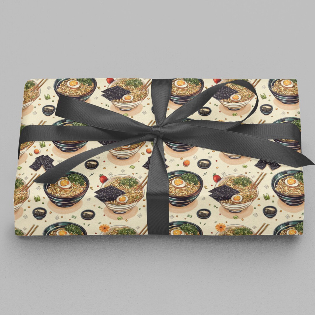 Ramen Wrapping Paper Ramen Lover Wrapping Paper Christmas Wrapping ...