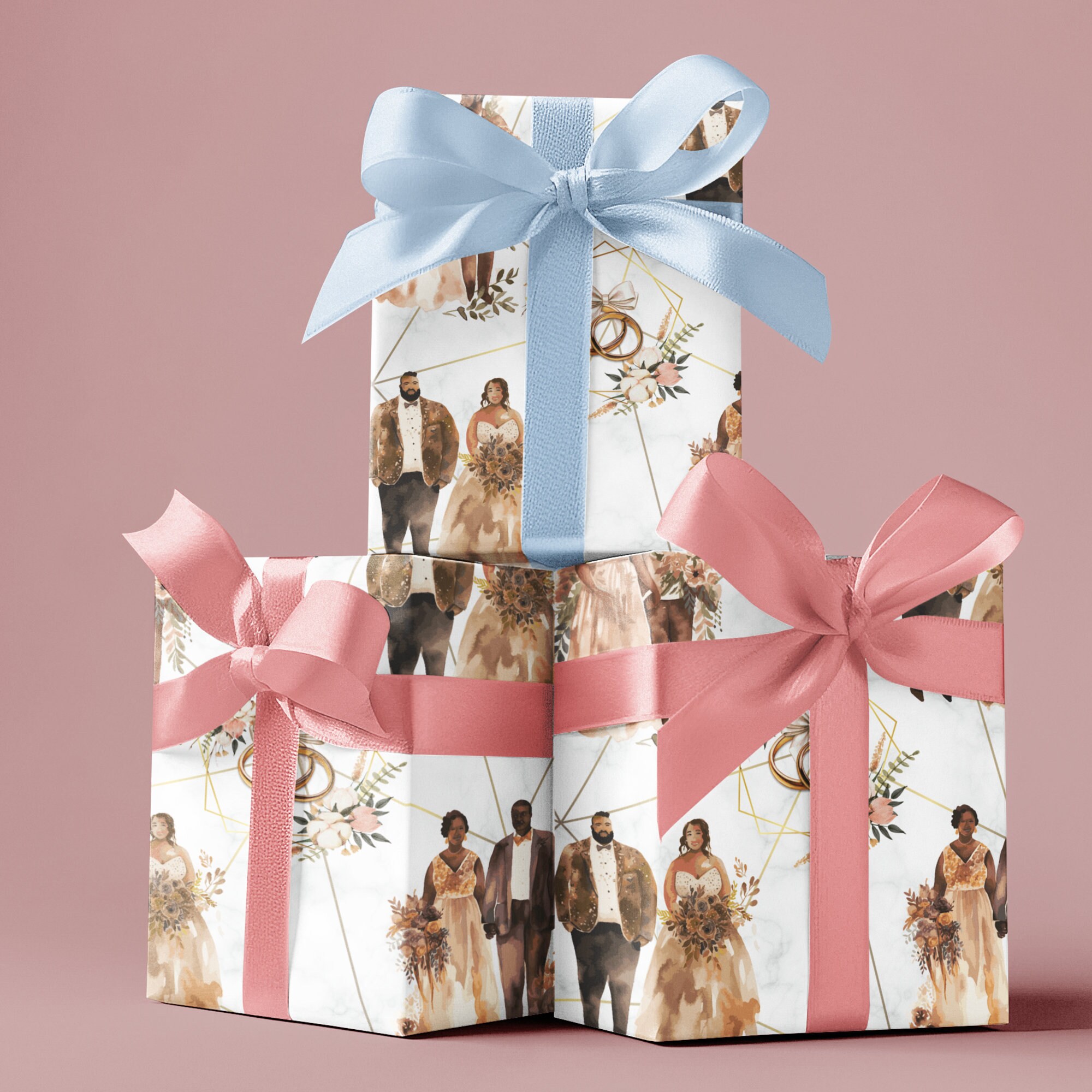 Wedding Gift Wrapping Paper Wedding Wrapping Paper Bridesmaid Wrapping ...