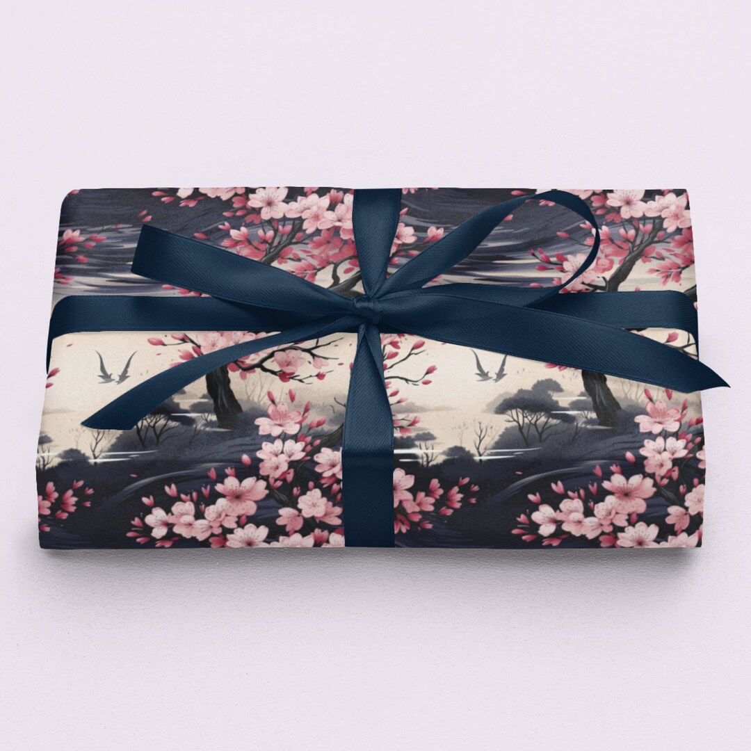Cherry Blossom Wrapping Paper Valentines Day Wrapping Paper Cute Gift ...