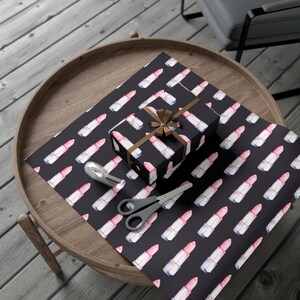 Lipstick Wrapping Paper Makeup Artist Wrapping Paper Makeup Artist Gift ...