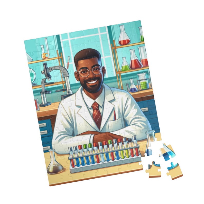 The Chemist Puzzle African American Puzzle Black Man Puzzle Scientist ...