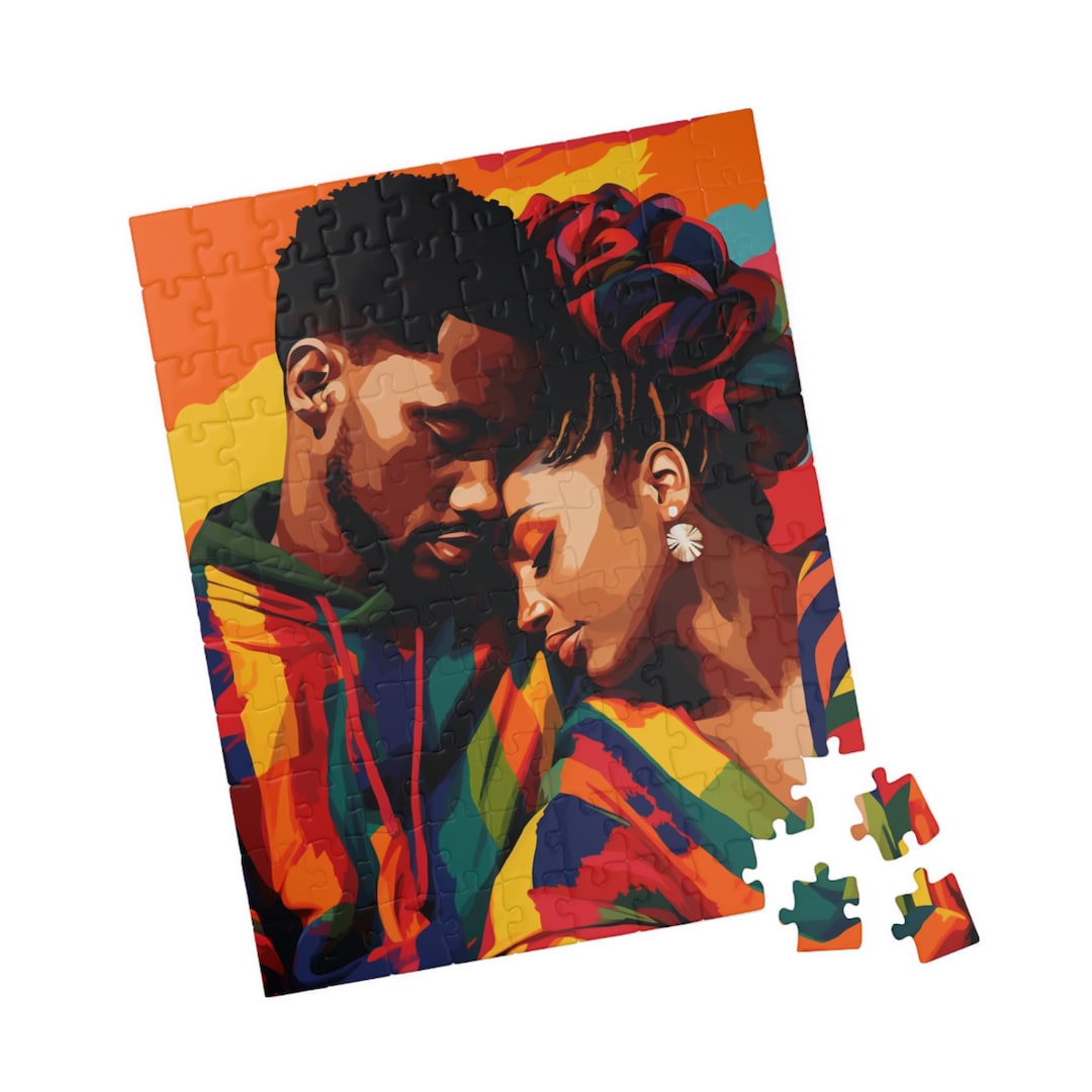 Black Love Puzzle African American Puzzle Couple Activity Puzzle Black ...