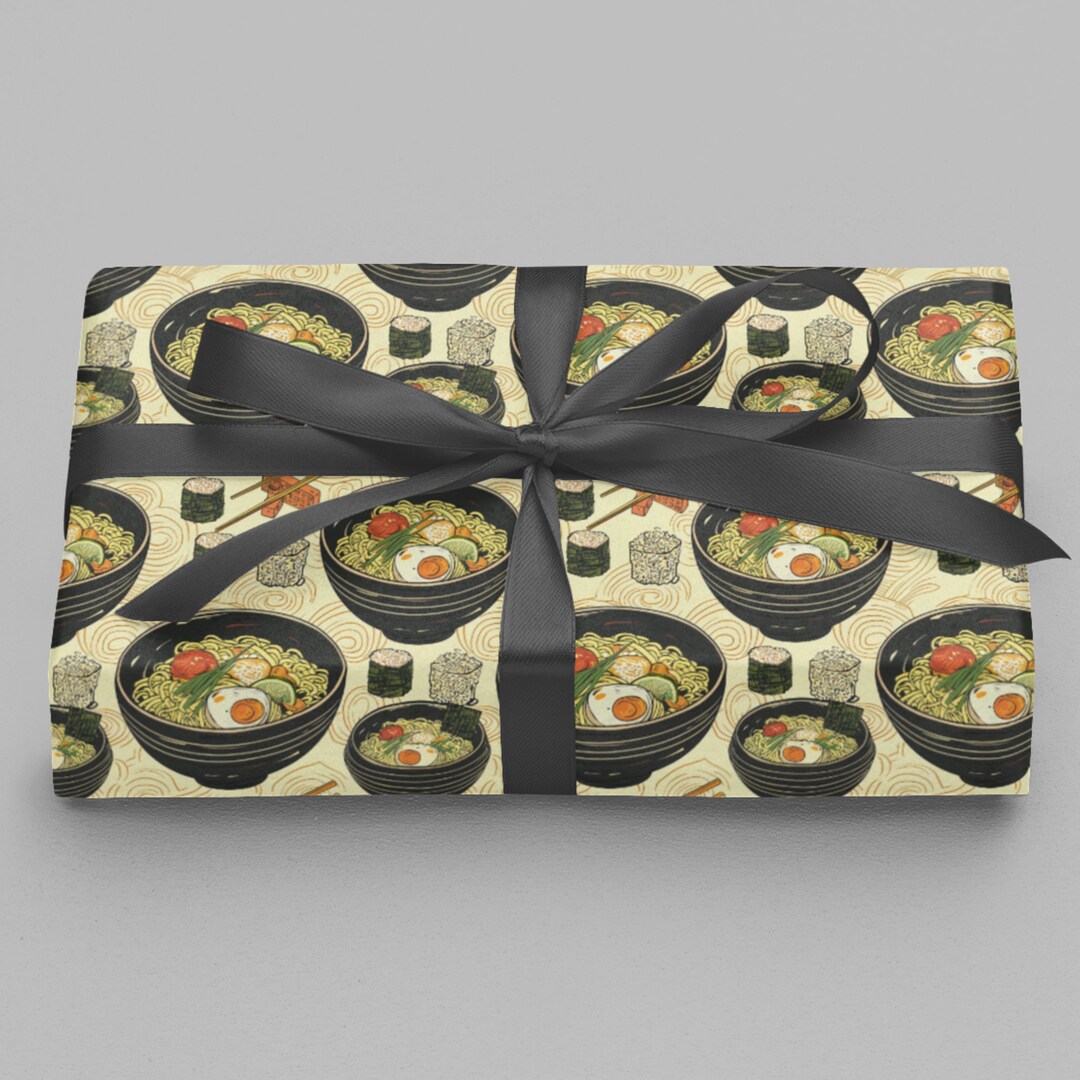 Ramen Wrapping Paper Ramen Lover Wrapping Paper Christmas Wrapping ...