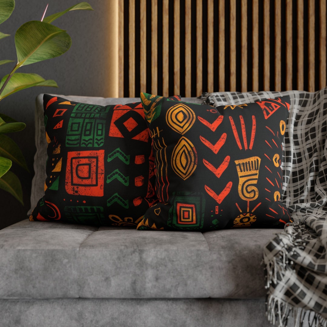 African Pillow Cover Afrocentric Home Decor Accent Pillow African Print ...