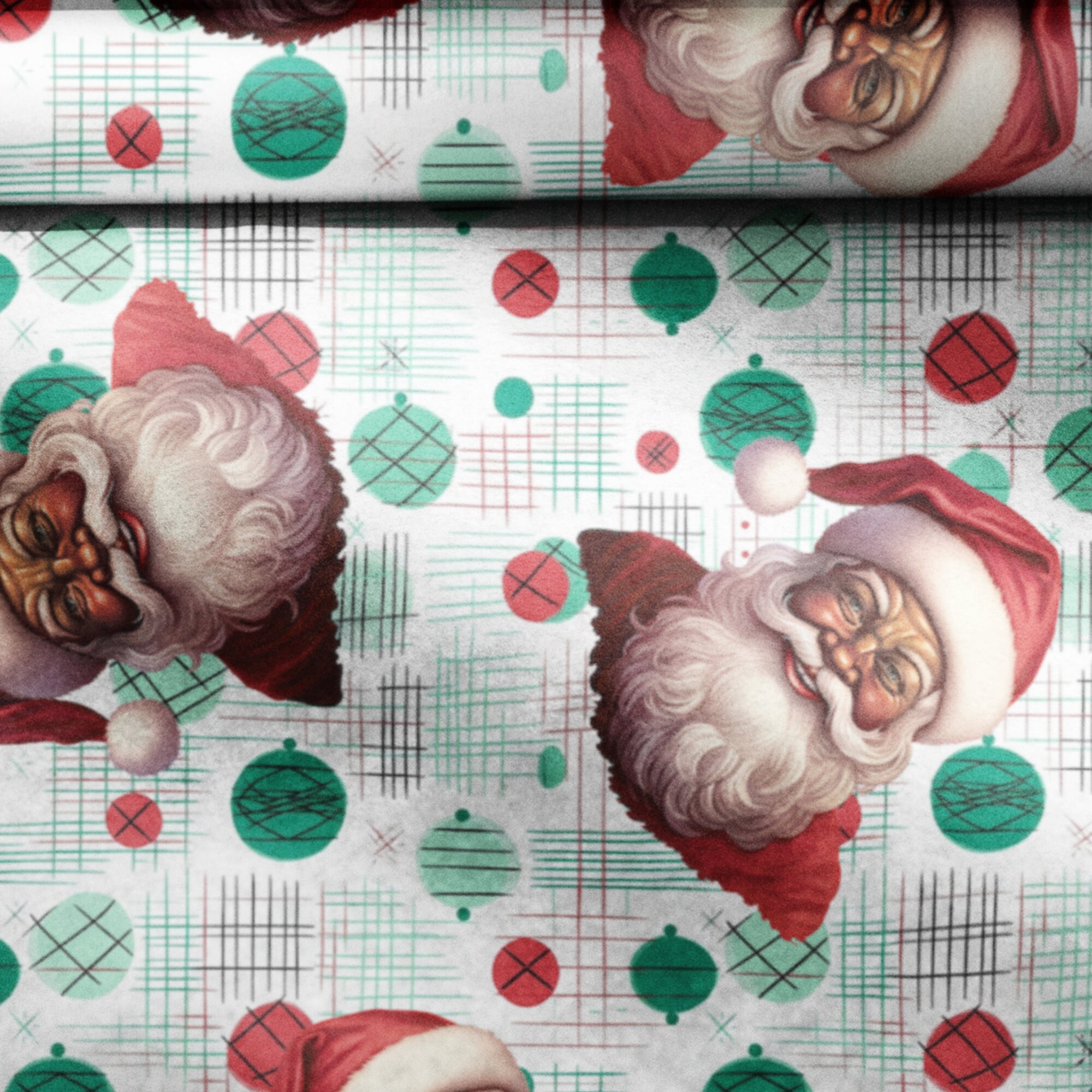 Black Santa Wrapping Paper Black Santa Christmas Paper Black - Etsy