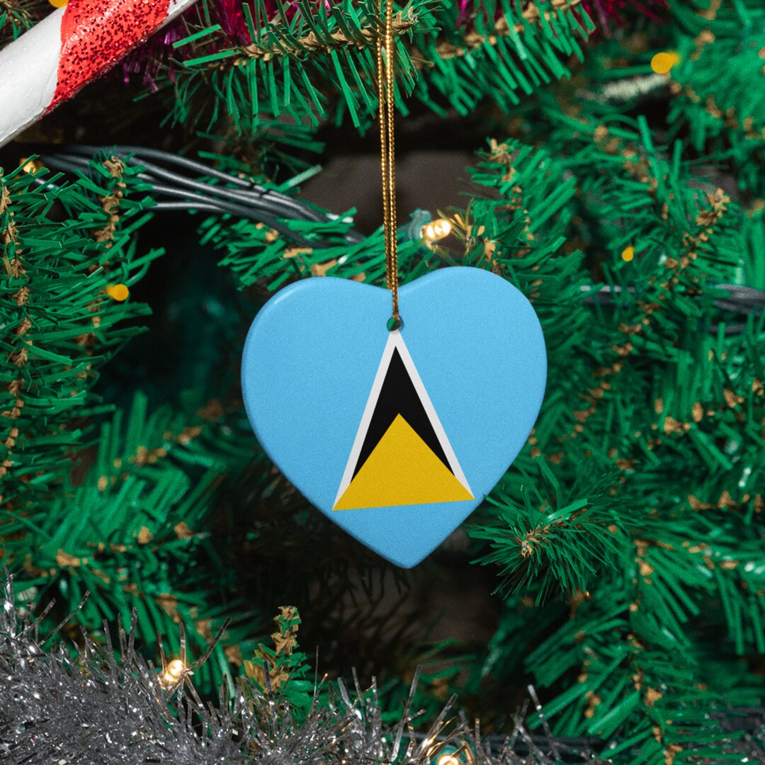 St Lucia Flag Ornament Caribbean Christmas Ornament African American ...