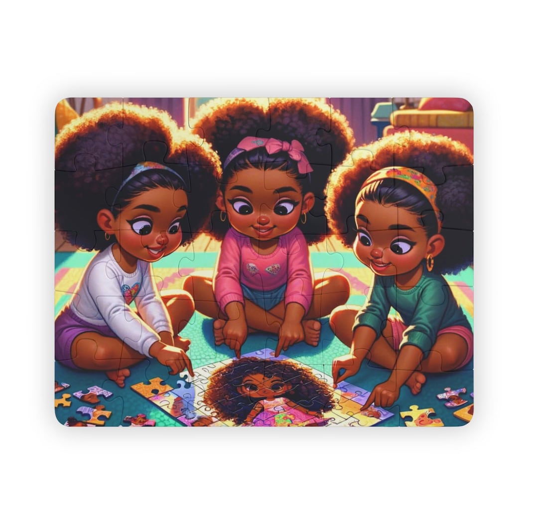 Girls Game Night Puzzle Kids Puzzle African American Black Girl Puzzle ...