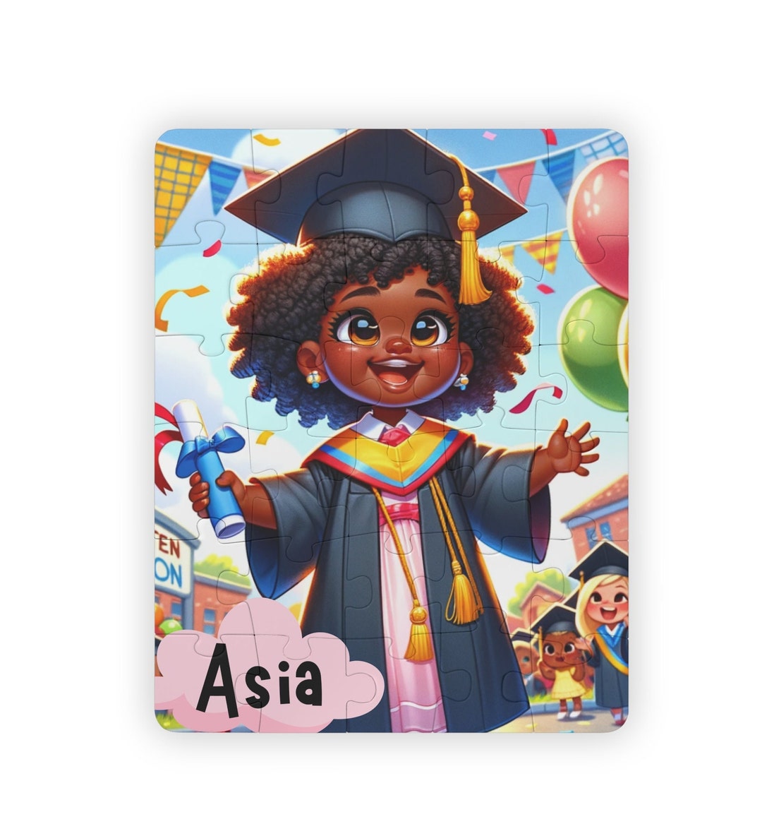 Custom Graduation Puzzle Kids Puzzle African American Black Girl Puzzle ...