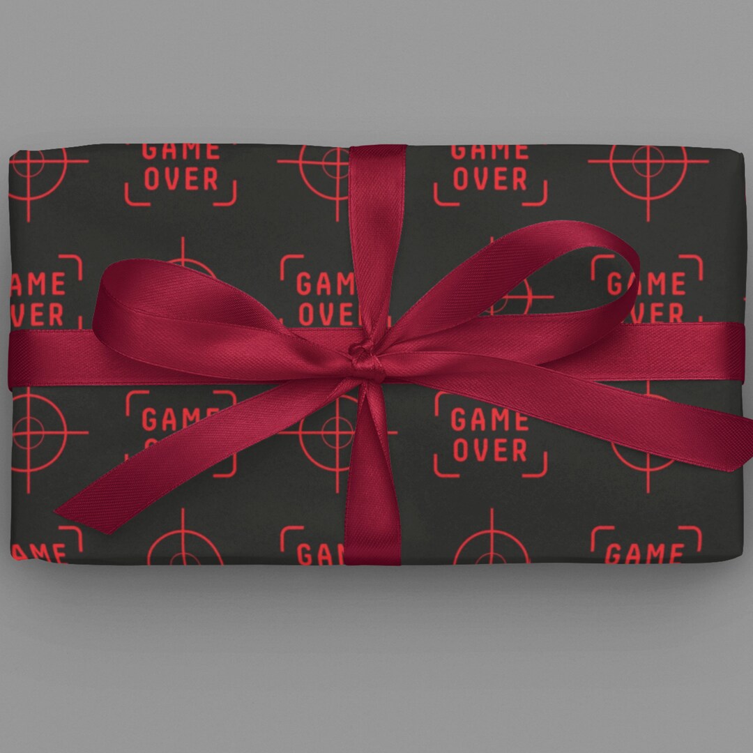 Gamer Wrapping Paper Game Over Wrapping Paper Son Christmas Wrapping ...