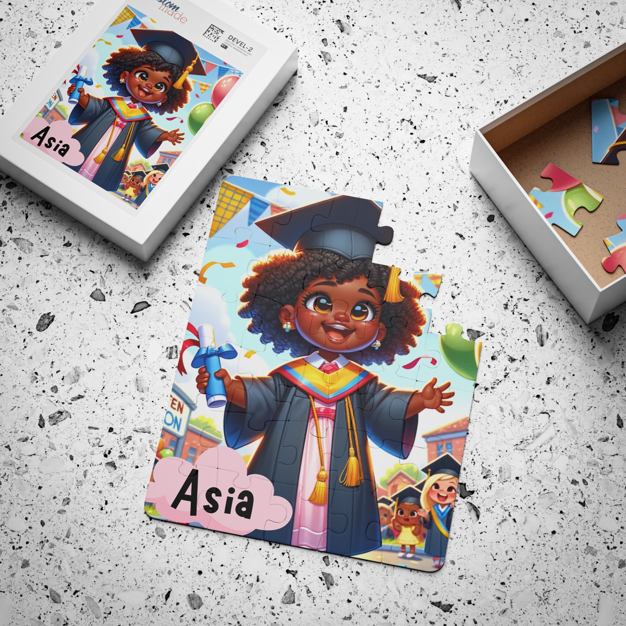 Custom Graduation Puzzle Kids Puzzle African American Black Girl Puzzle ...