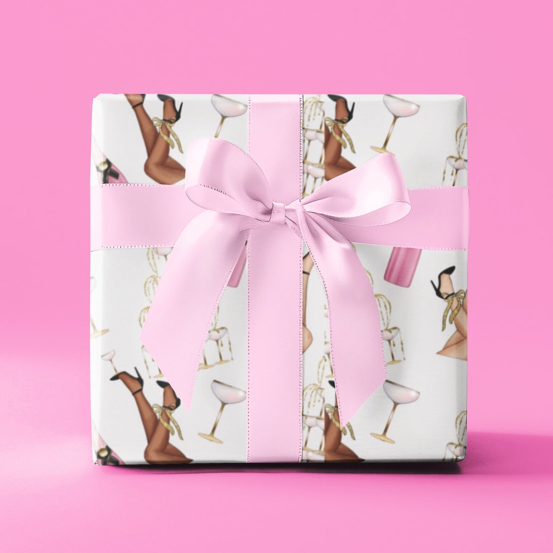 Champagne Queen Wrapping Paper Birthday Wrapping Paper Beauty Gift Wrap ...