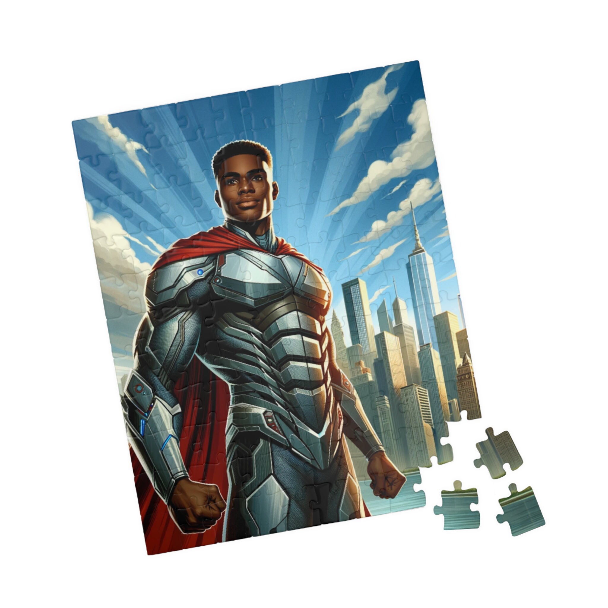 Superhero Puzzle African American Puzzle Black Man Puzzle Fun Activity ...