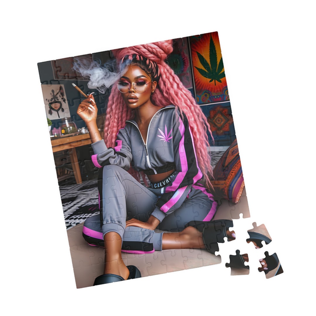 Ganja Queen Puzzle African American Puzzle Black Woman Puzzle Weed Gift ...